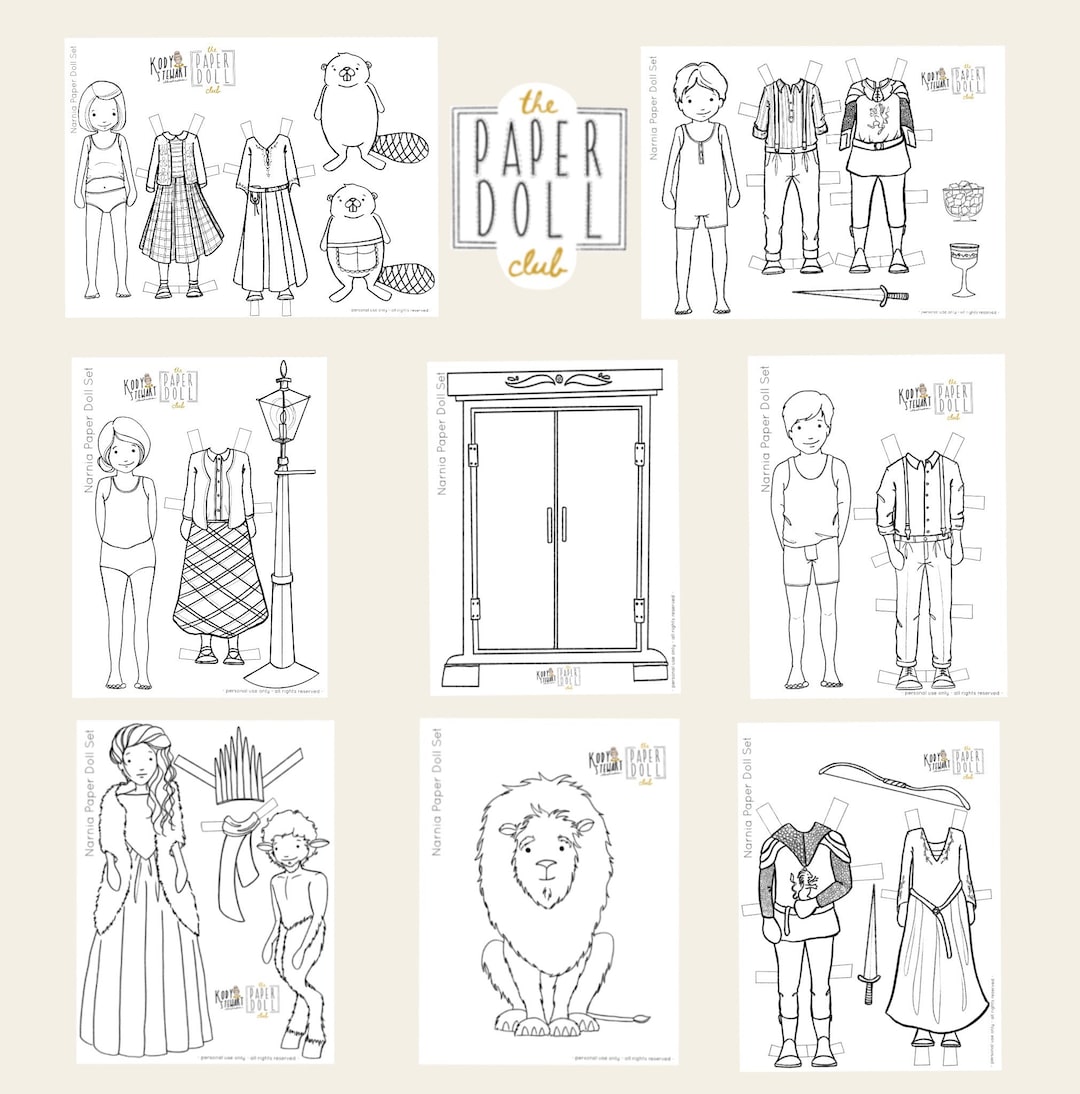 Paper Doll Printable | Narnia | Craft Kit | Birthday Party | Adult ...