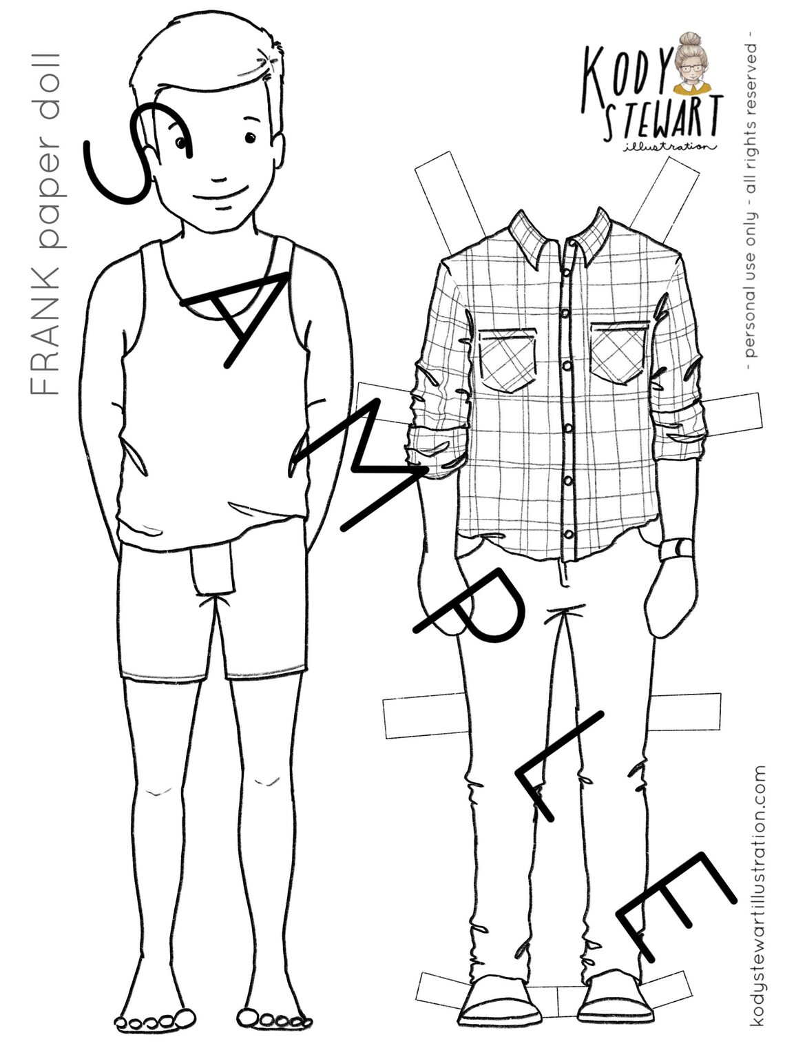 Paper Doll Printable FRANK DAD ADULT Craft Kit Birthday - Etsy