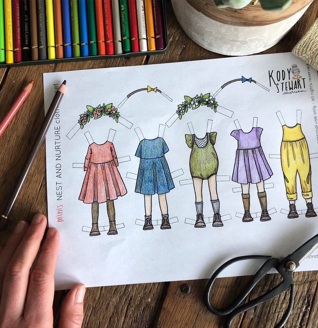 Paper Doll Printable | MINI SIZE Cute Outfits | Craft Kit | Birthday ...