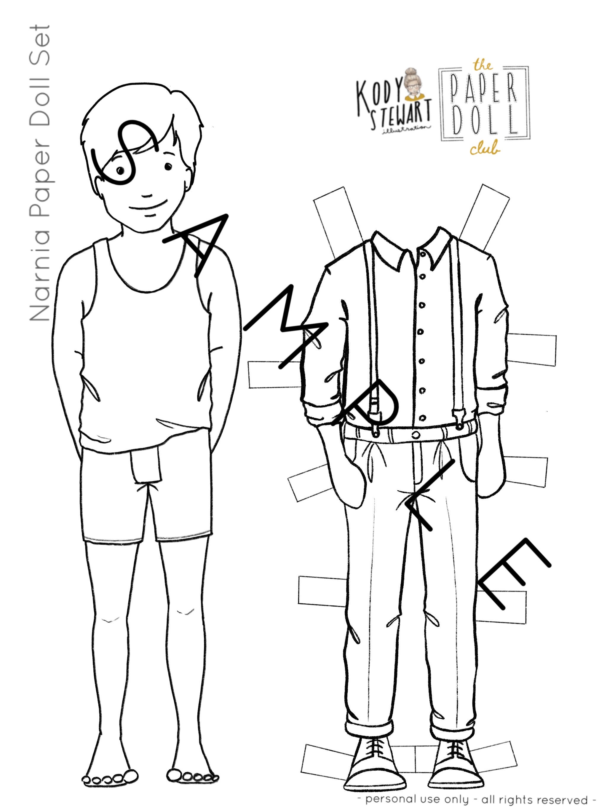 Paper Doll Printable Narnia Craft Kit Birthday Party - Etsy