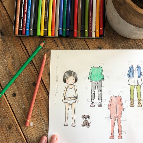 Paper Doll Printable EVIE MINI GIRL Craft Kit Birthday - Etsy