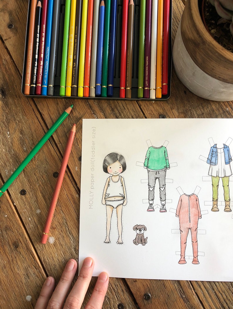 Paper Doll Printable | MOLLY MINI GIRL | Craft Kit | Birthday Party ...