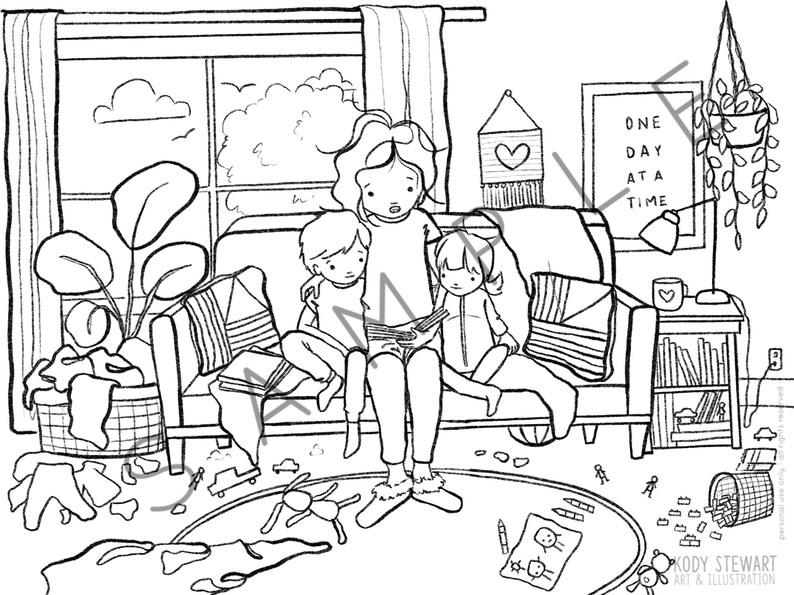 DIGITAL DOWNLOAD Colouring Sheet one Day at A Time 10 - Etsy