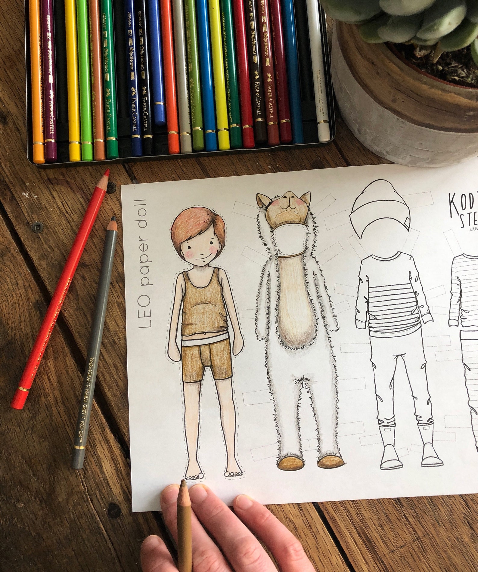 Paper Doll Printable Leo Boy Character Craft Kit | Etsy