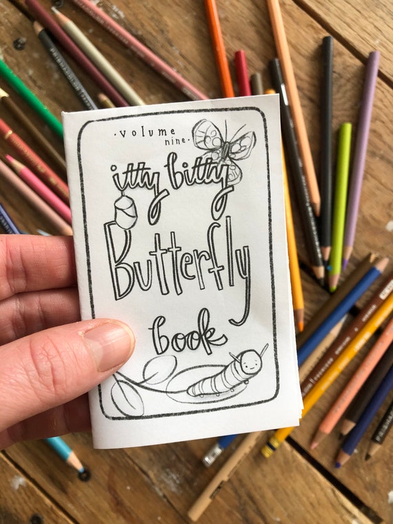 Mini Colouring Book Itty Bitty BUTTERFLY Book Adult - Etsy