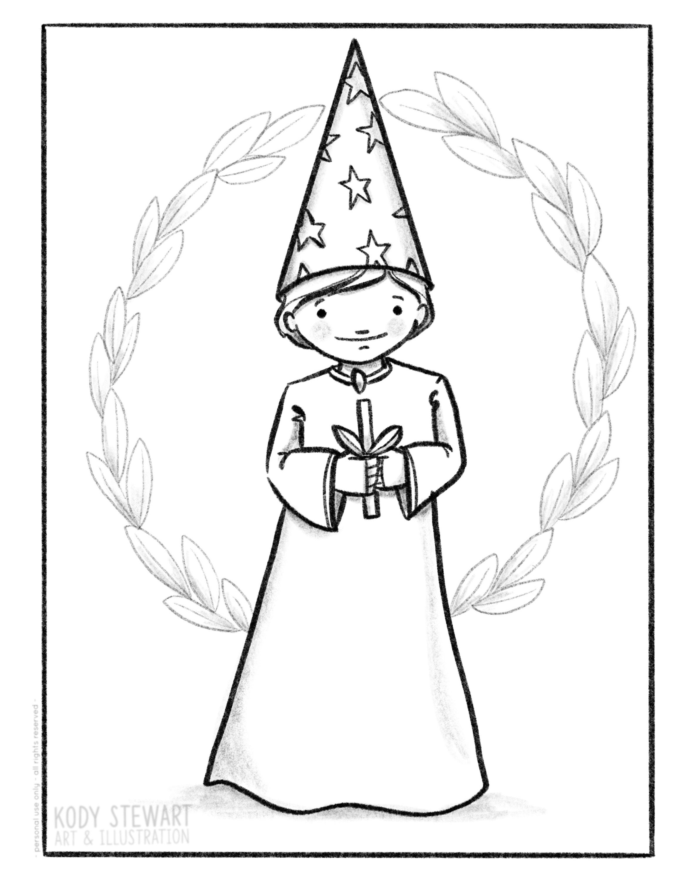 St. Lucia Day Colouring Pages Set of 2 | Etsy