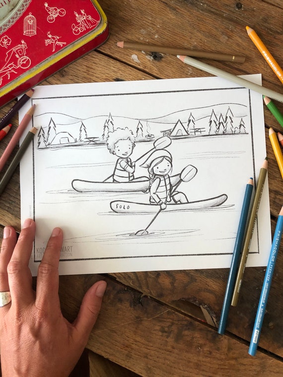 Colouring Sheet PADDLE | Etsy