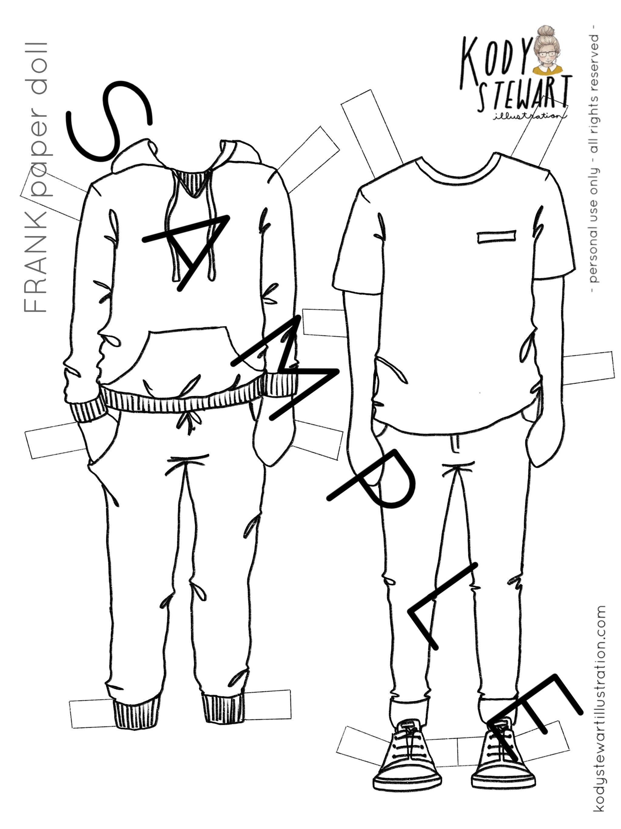 Paper Doll Printable FRANK DAD ADULT Craft Kit Birthday - Etsy