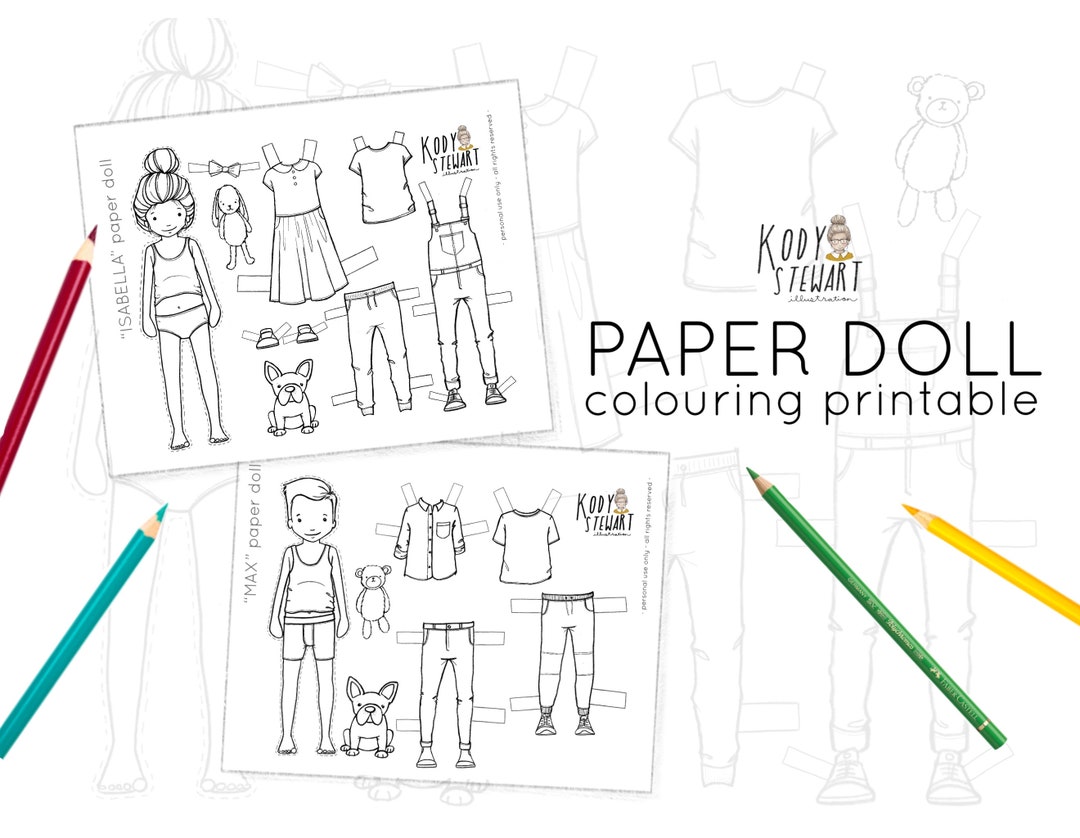 Paper Doll Printable | STARTER KIT | Craft Kit | Birthday Party | Adult ...