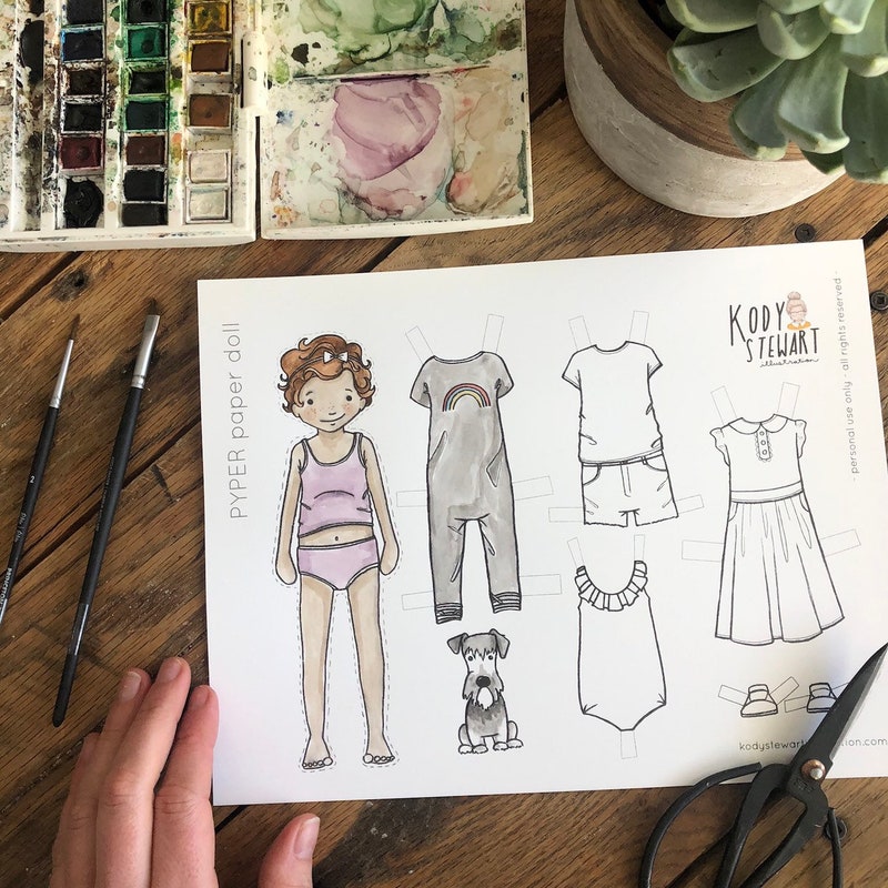 Girl Paper Doll - Etsy