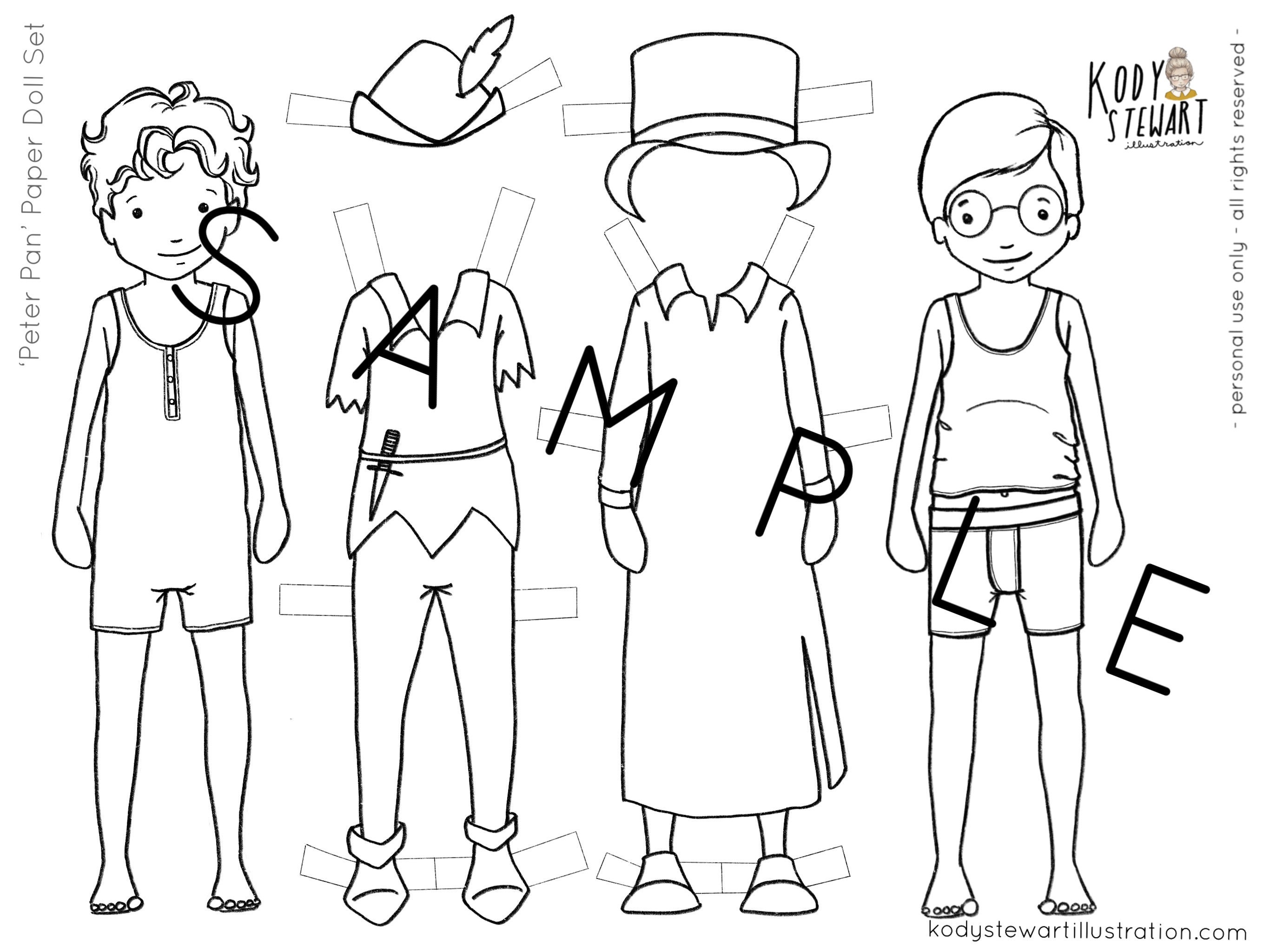 Paper Doll Printable PETER PAN Set Craft Kit Birthday - Etsy Singapore