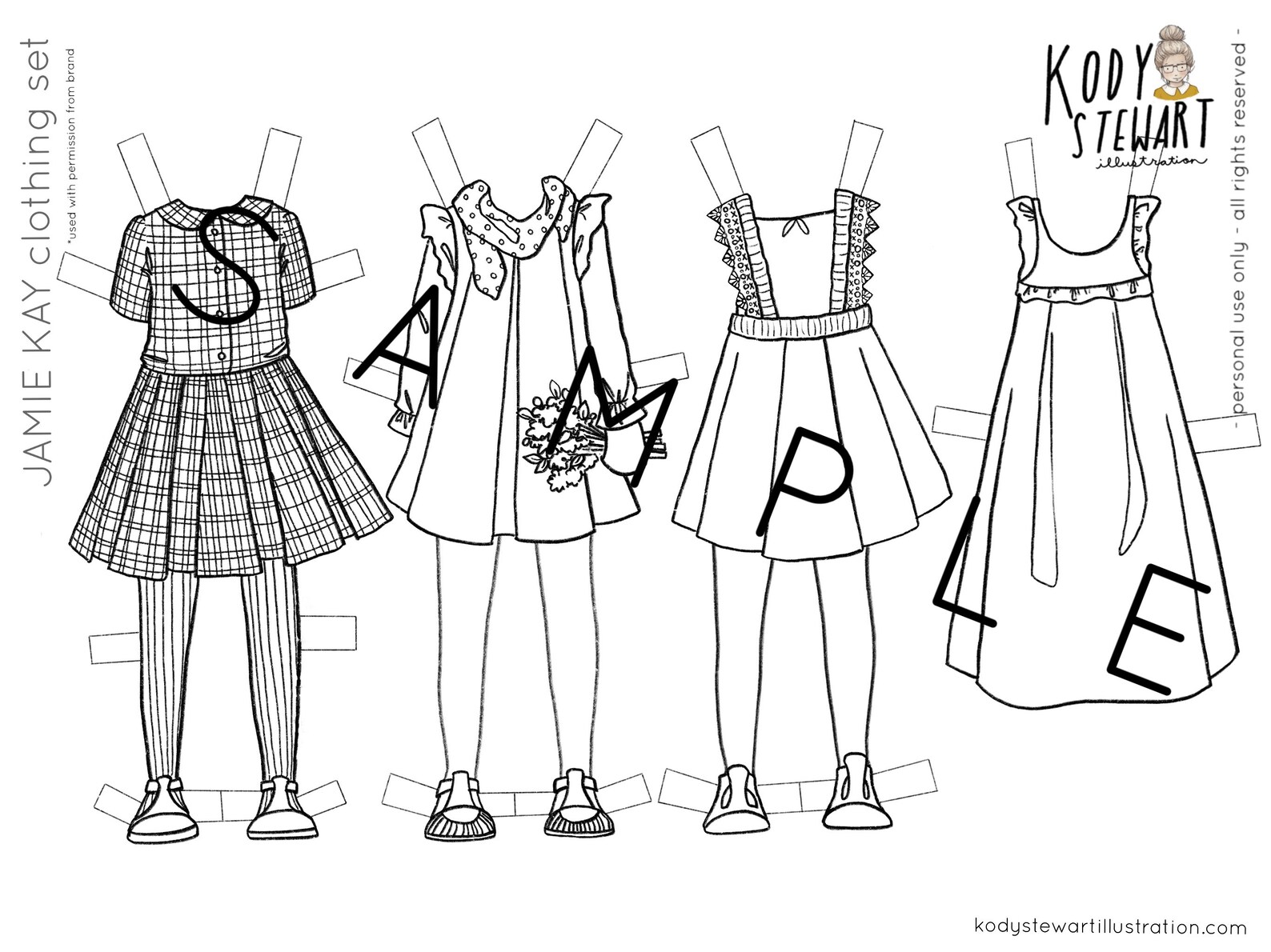 Paper Doll Printable | JAMIE KAY OUTFITS | Craft Kit | Birthday Party ...