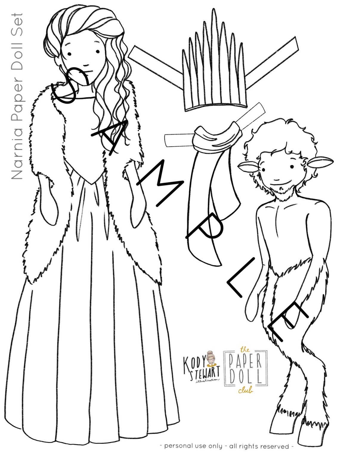 Paper Doll Printable Narnia Craft Kit Birthday Party | Etsy