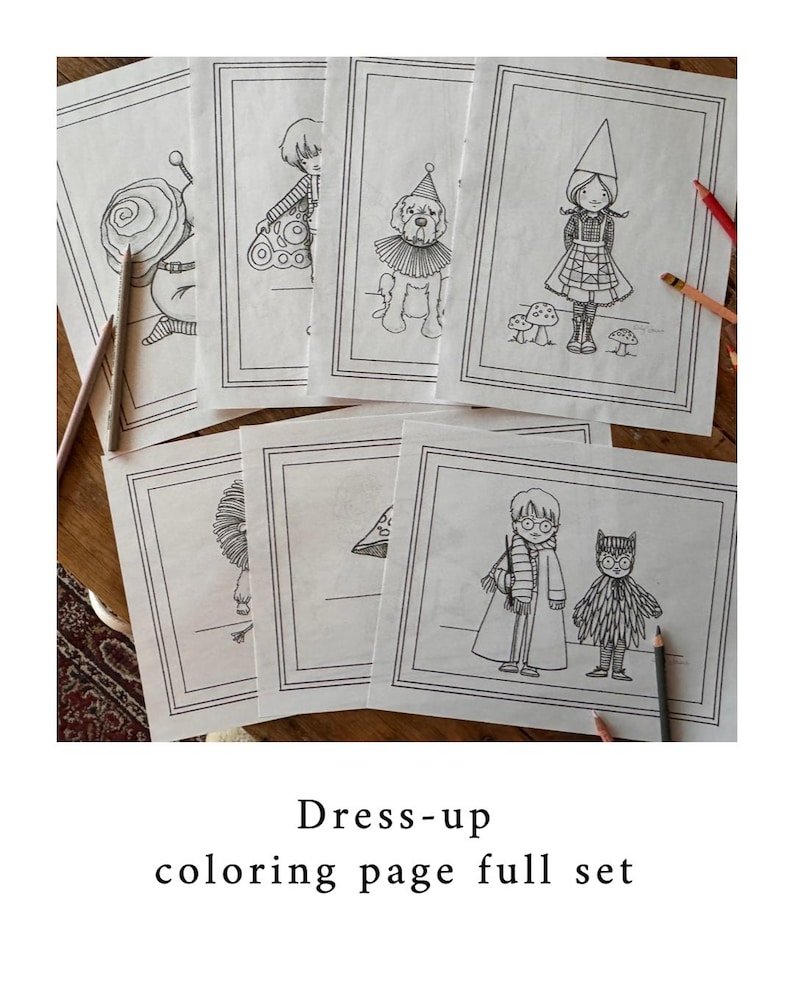 Dress up Colouring Sheet Set of Seven PDF Printable - Etsy