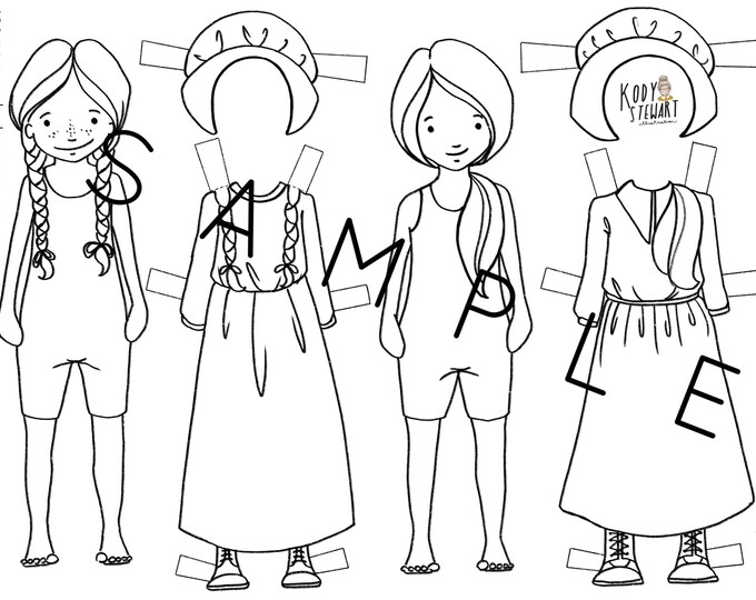 Little House on the Prairie Paper Dolls Puppets Printable in Color ...