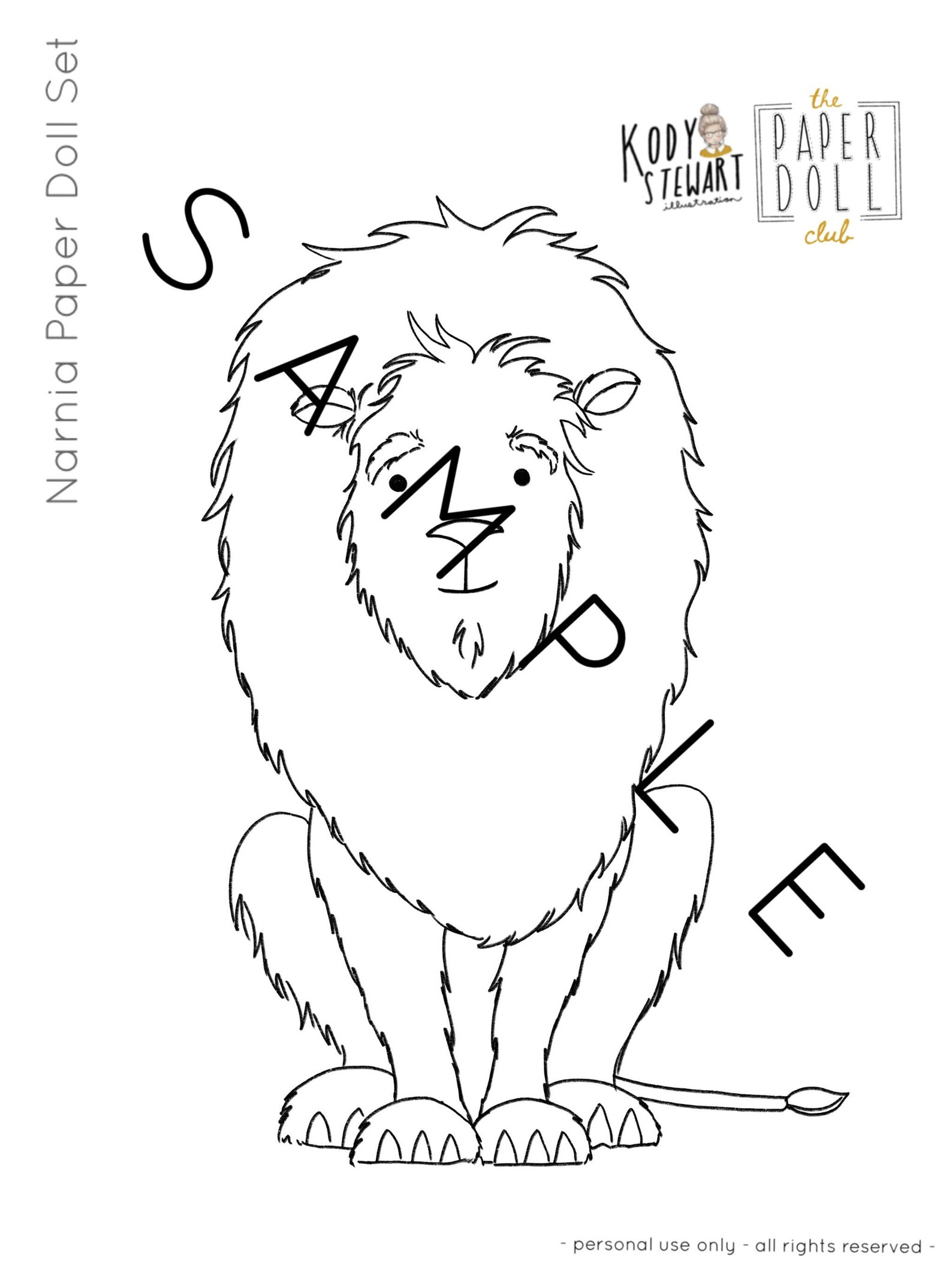 Paper Doll Printable | Narnia | Craft Kit | Birthday Party | Adult ...