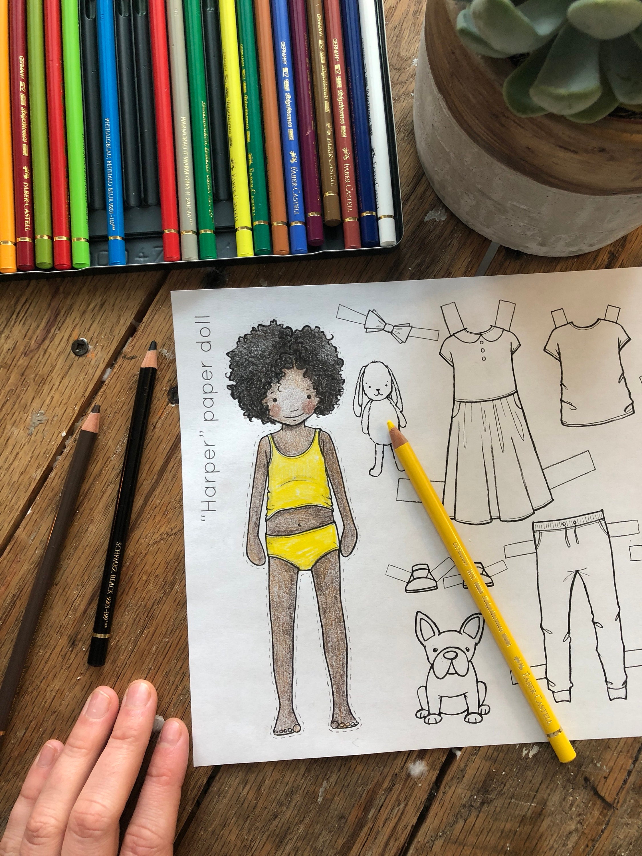 Paper Doll Printable | HARPER GIRL | Craft Kit | Birthday Party | Adult ...