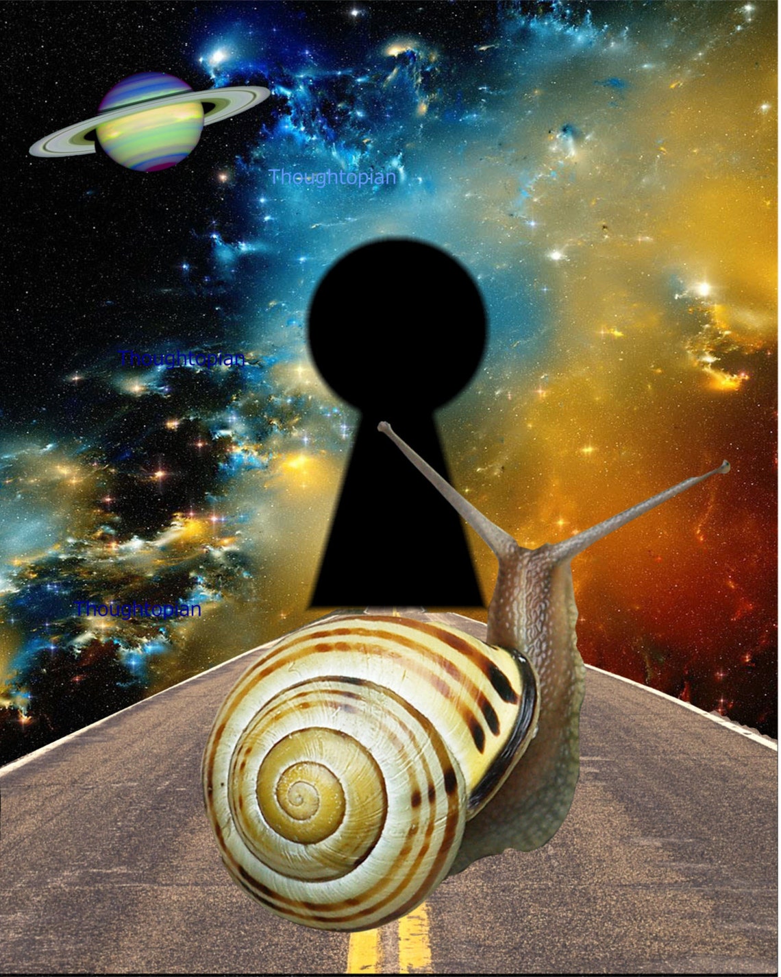 Snail in Outer Space Art Print 8 x 10 Cosmic Visionary | Etsy