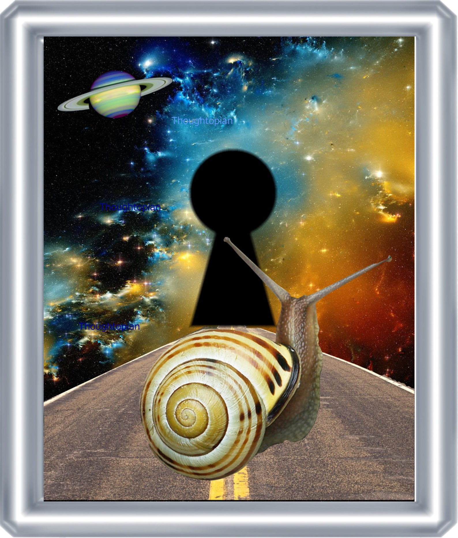 Snail in Outer Space Art Print 8 x 10 Cosmic Visionary | Etsy