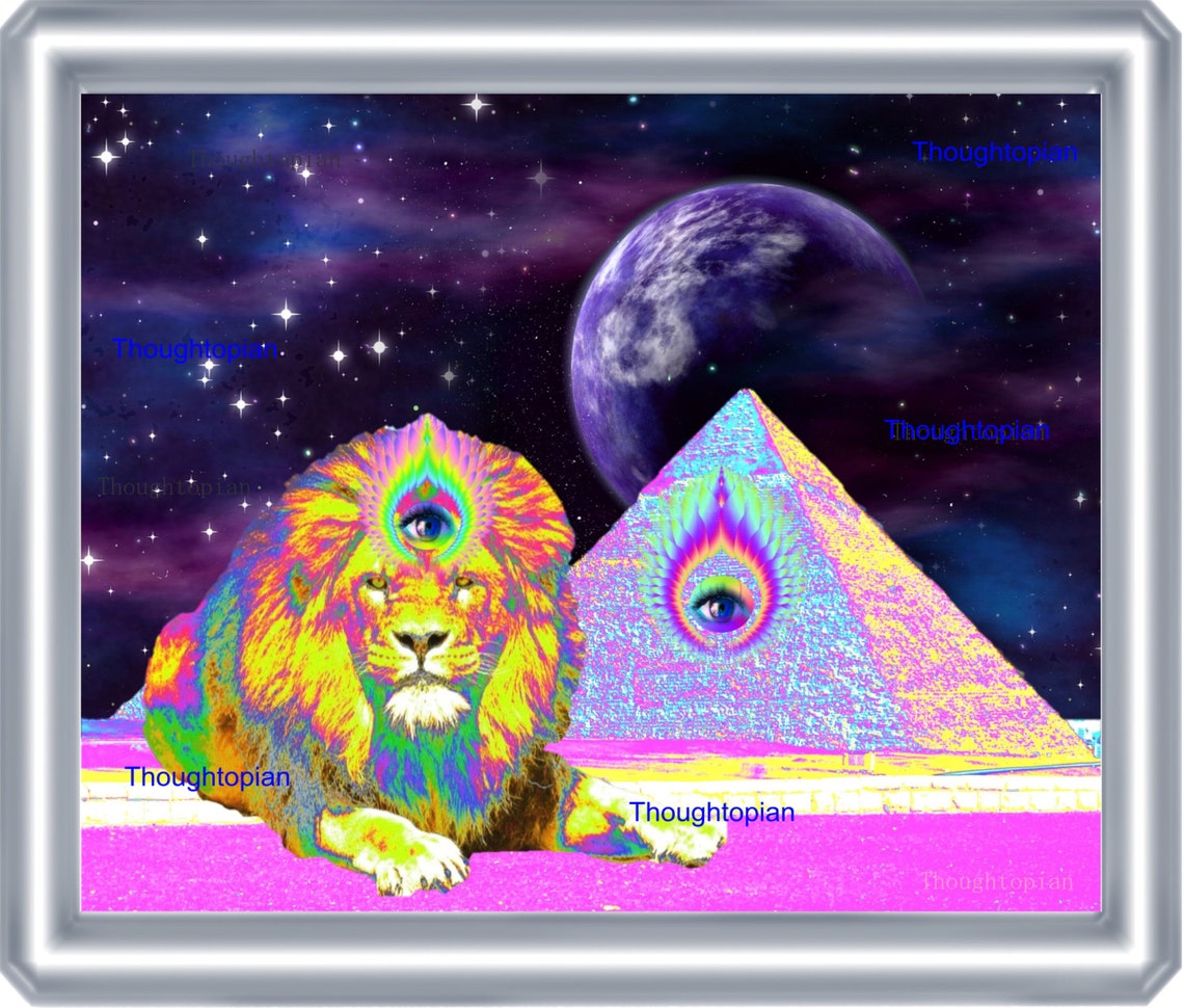 Visionary Lion Pyramid Art Print 8 X 10 Third Eye - Etsy