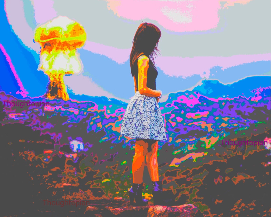 Psychedelic Apocalypse Art Print 8 X 10 Atomic Bomb Girl | Etsy