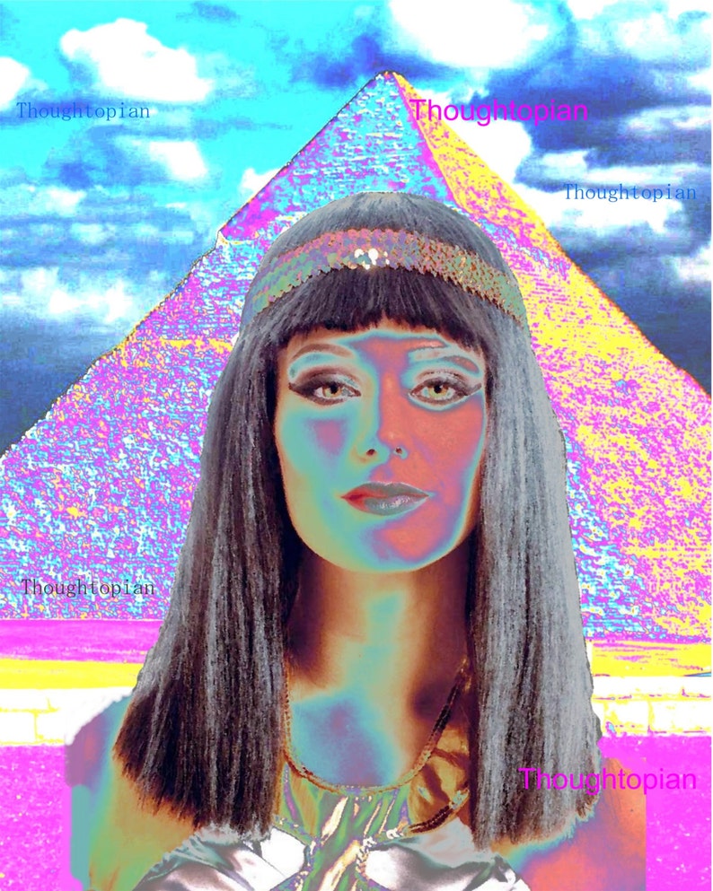 Psychedelic Cleopatra Art Print 8 X 10 Trippy Egyptian - Etsy