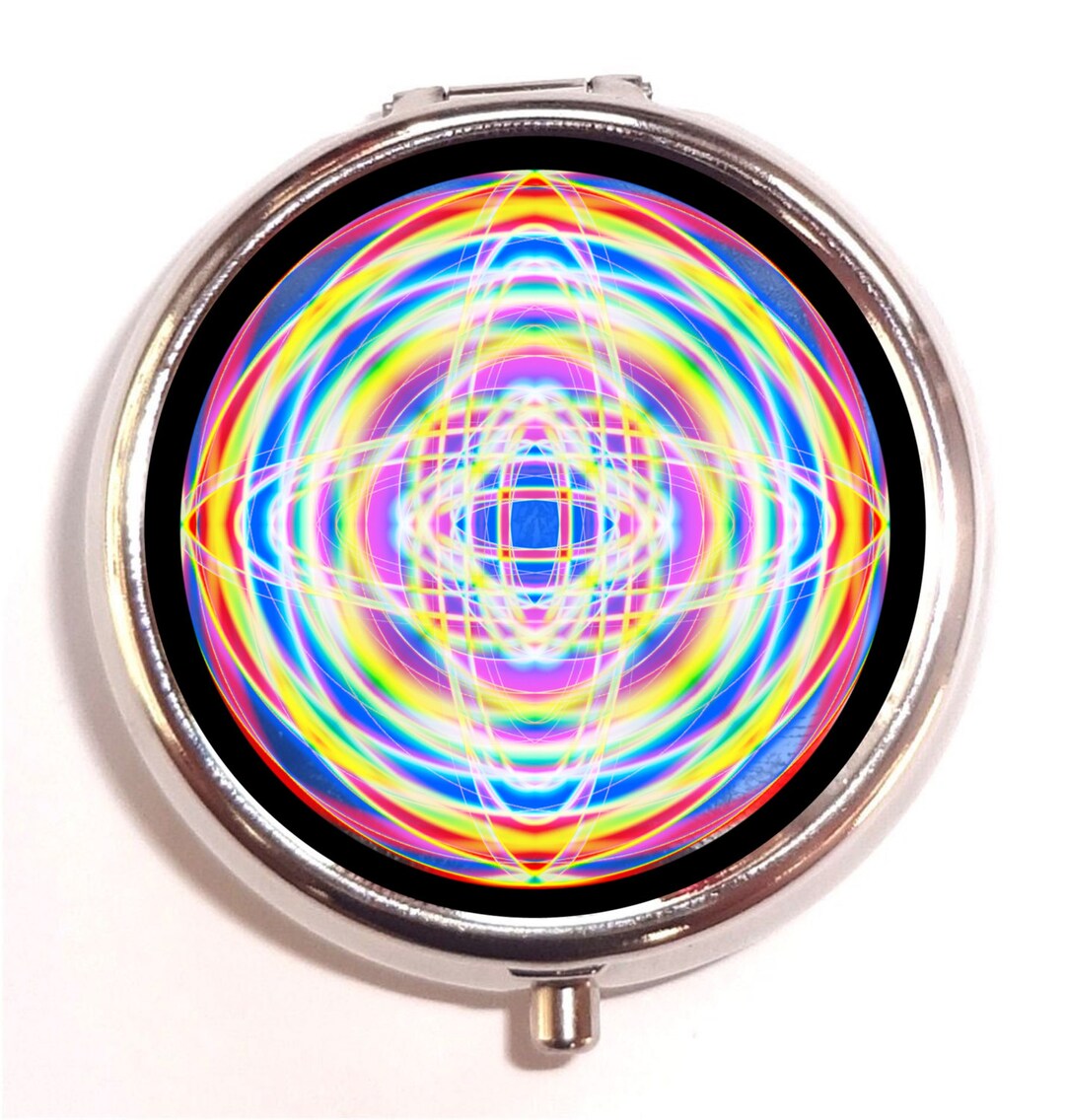 Trippy Psychedelic Pill Box Pillbox Case Holder Visionary Pop Art for ...