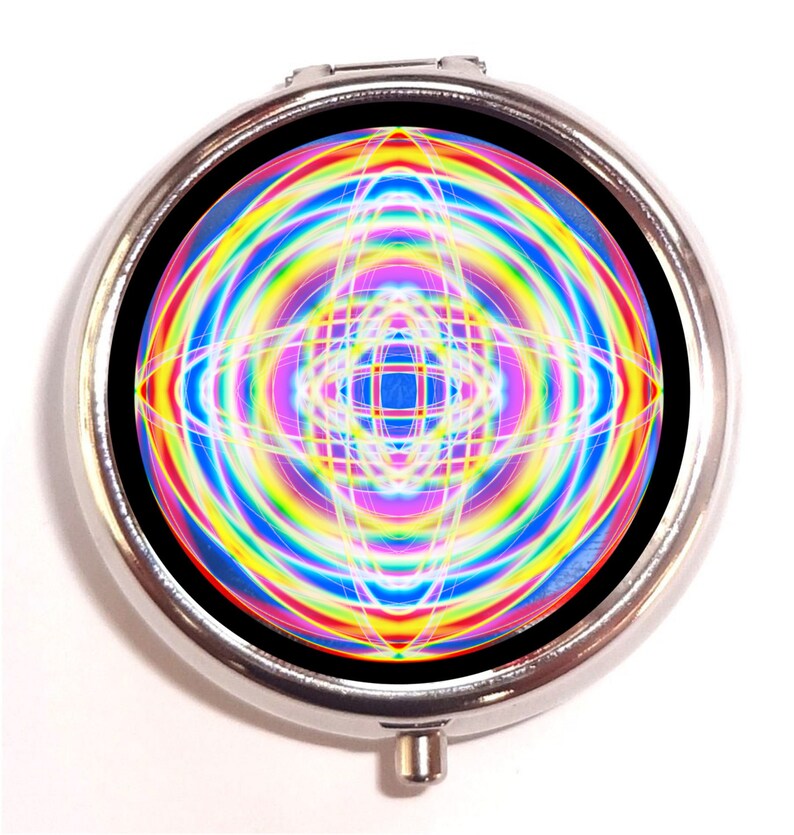 Trippy Psychedelic Pill Box Pillbox Case Holder Visionary - Etsy