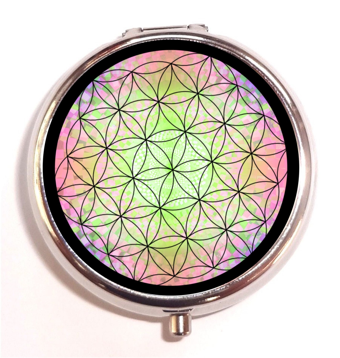 Flower of Life Pill Box Sacred Geometry Case Pillbox Hippie | Etsy