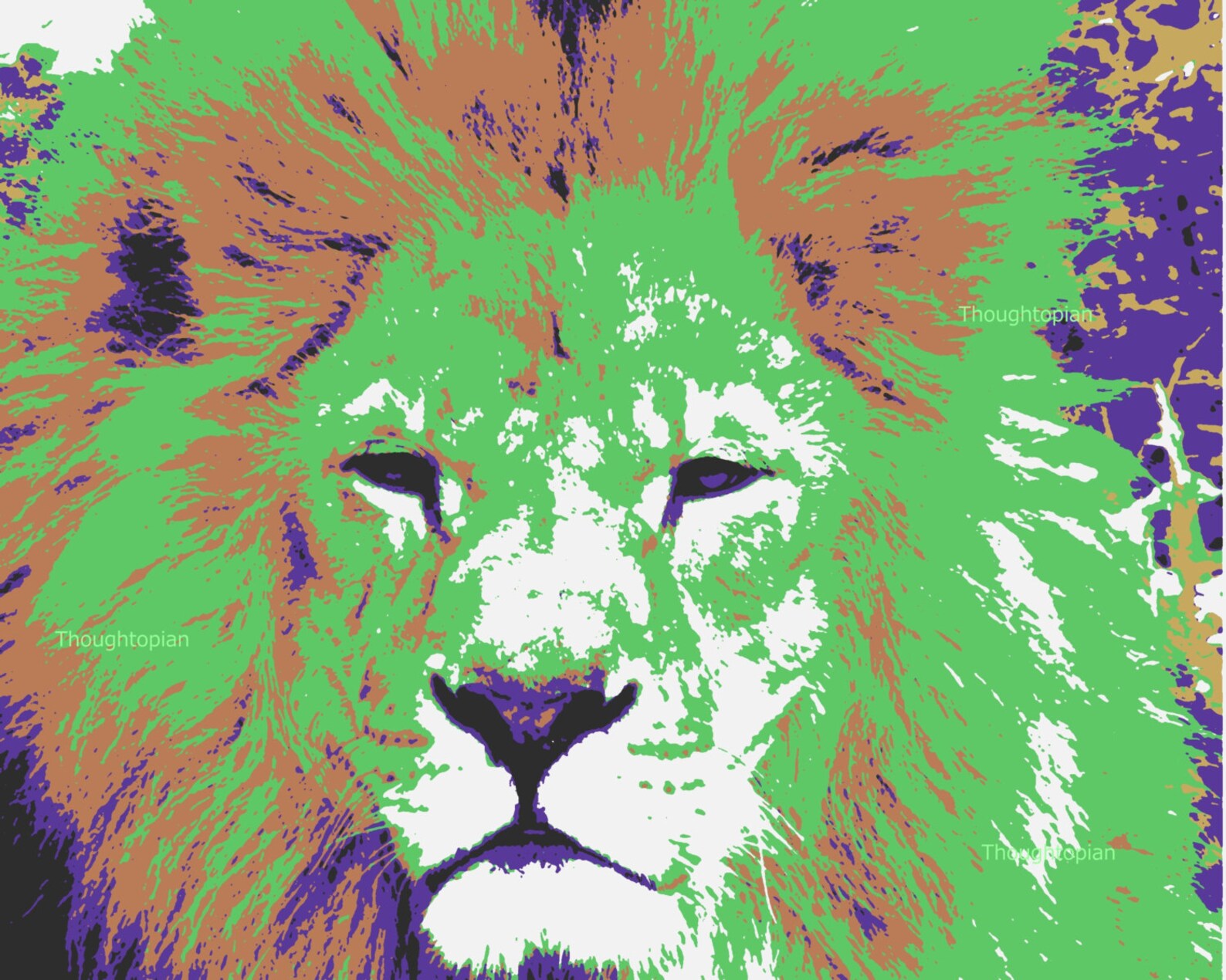 Psychedelic Lion Art Print 8 X 10 Visionary Pop Art - Etsy