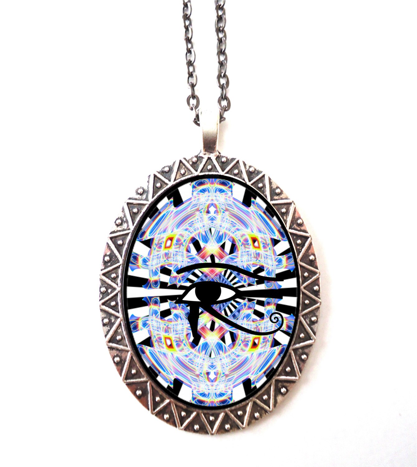 Eye of Horus Occult Necklace Pendant Psychedelic Trippy | Etsy