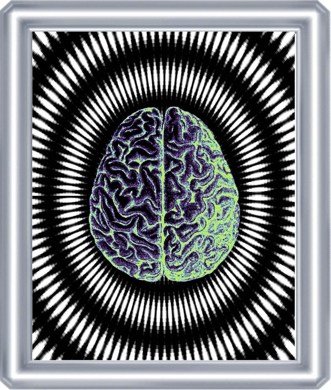 Hypnotic Brain Art Print 8 X 10 Festival Artwork EDM Rave Trippy Pop ...