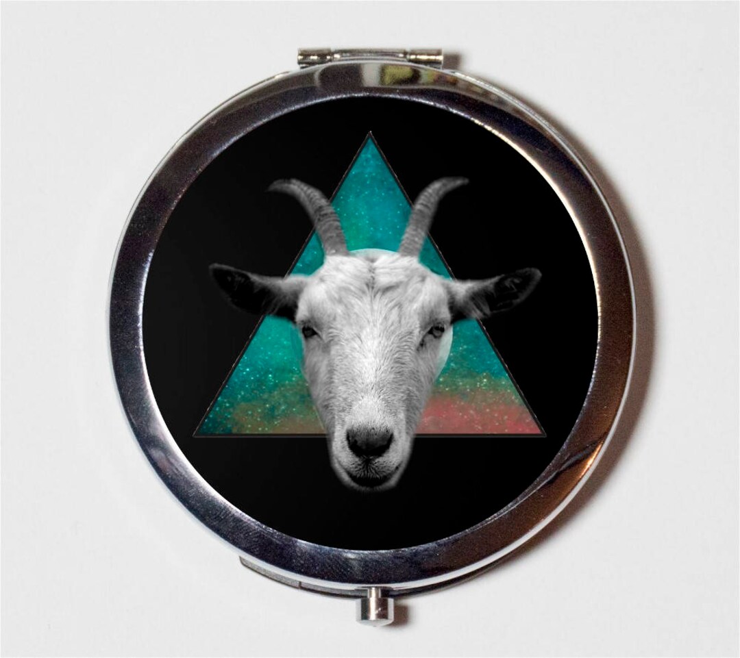 Goat Head Triangle Compact Mirror Baphomet Satanic Satanism Occult ...