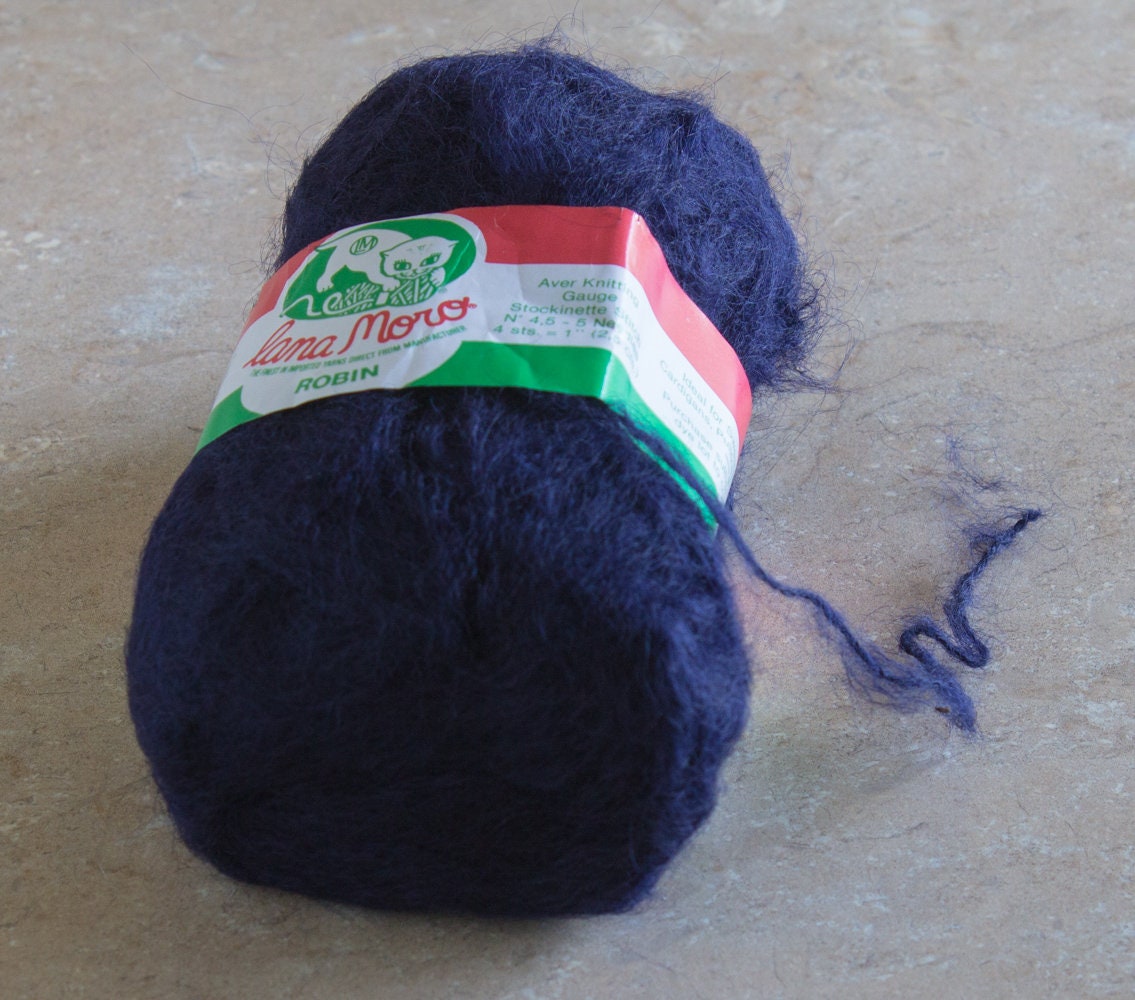 Vintage Lana Moro "robin" Yarn, 10 Skeins Dark Blue, 50 Grams (1.75 Oz ...