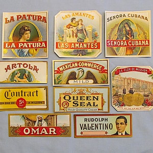 Group of Ten Different Cigar Box Lithographs, 1920s Cigar Brands ...