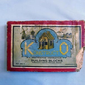 Vintage 1920s Building Blocks, Konstructo Set #1, Wooden Pieces to Fit ...
