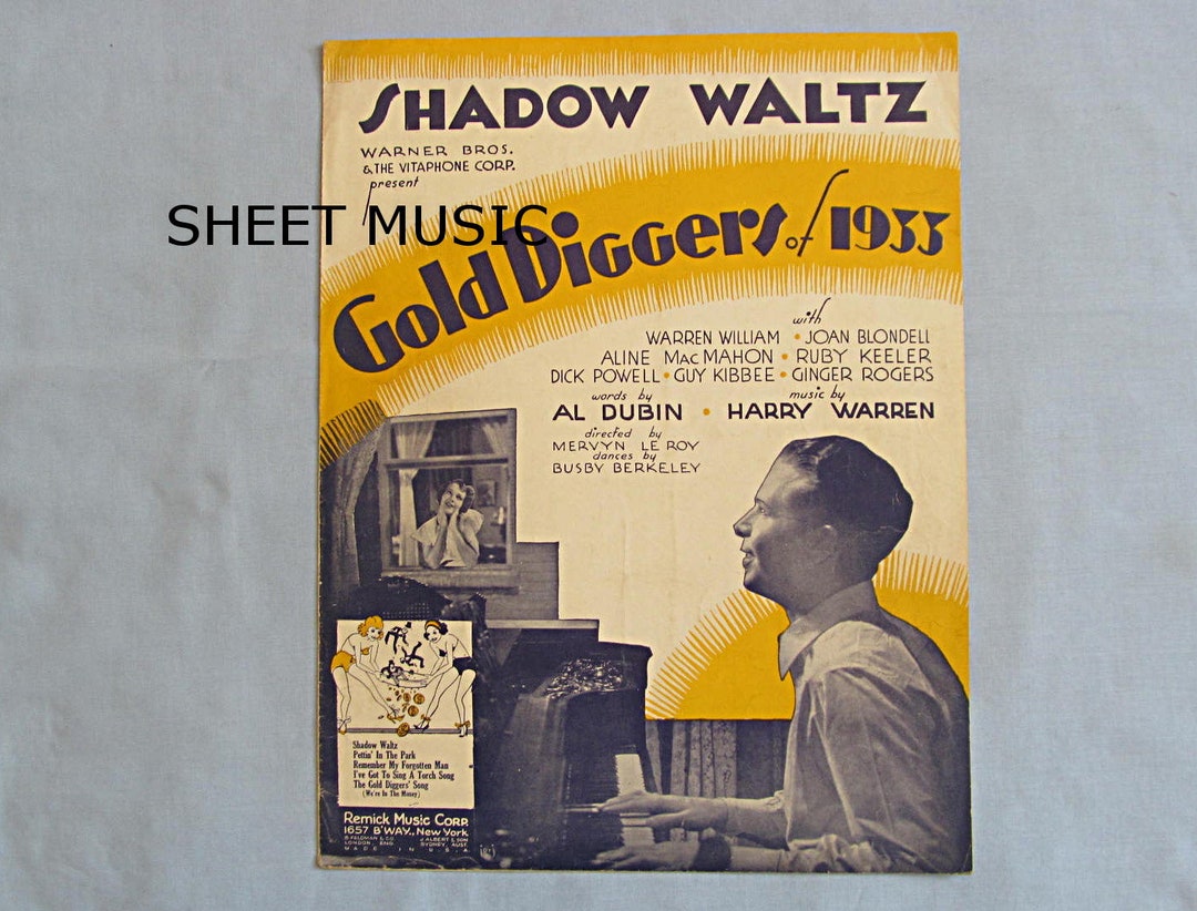 Vintage Sheet Music, ‘shadow Waltz’, Hollywood Musical Movie, ‘gold ...