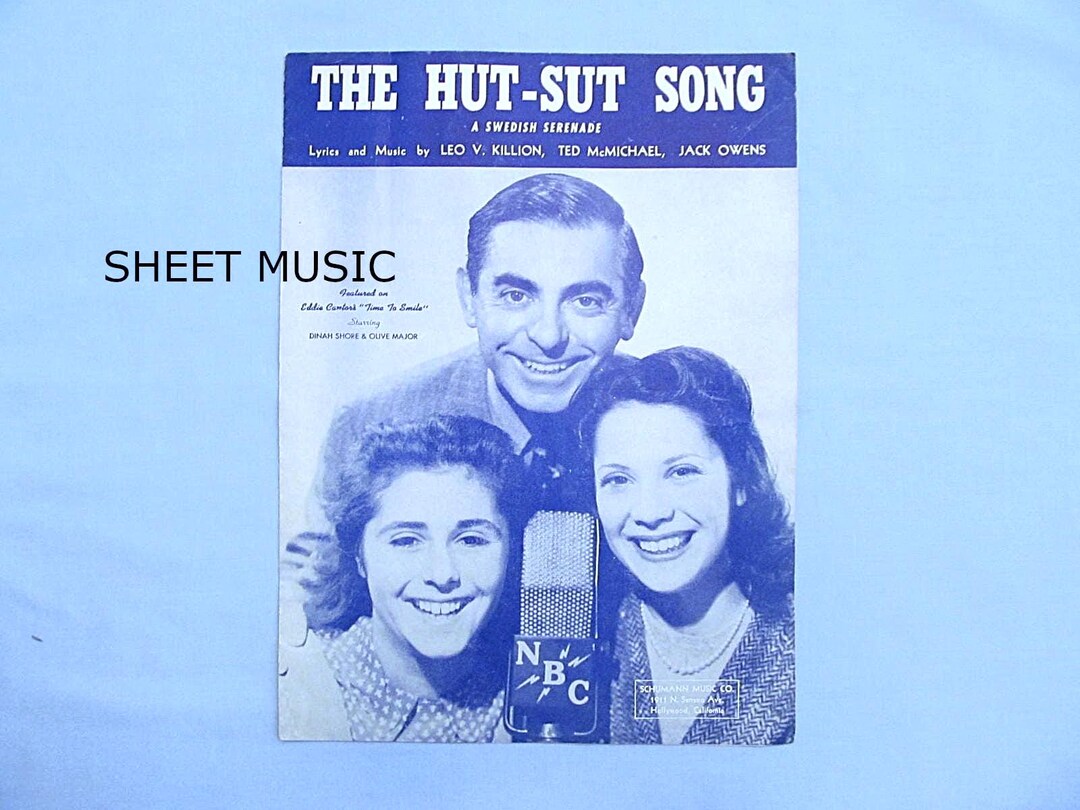 1940s Sheet Music, ‘the Hut Sut Song’, Nonsense Lyrics, Swedish ...
