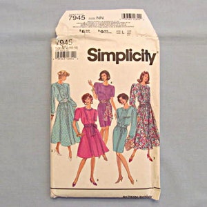 1990s Sewing Pattern, Dress With Skirt and Sleeve Variations, Uncut ...