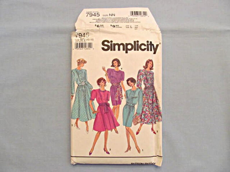 1990s Sewing Pattern, Dress With Skirt and Sleeve Variations, Uncut ...