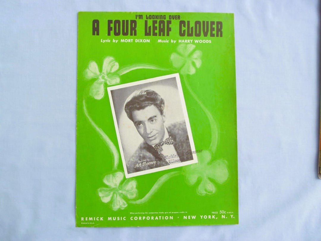 Vintage Sheet Music, ‘four Leaf Clover’, Art Mooney Singer on Cover ...