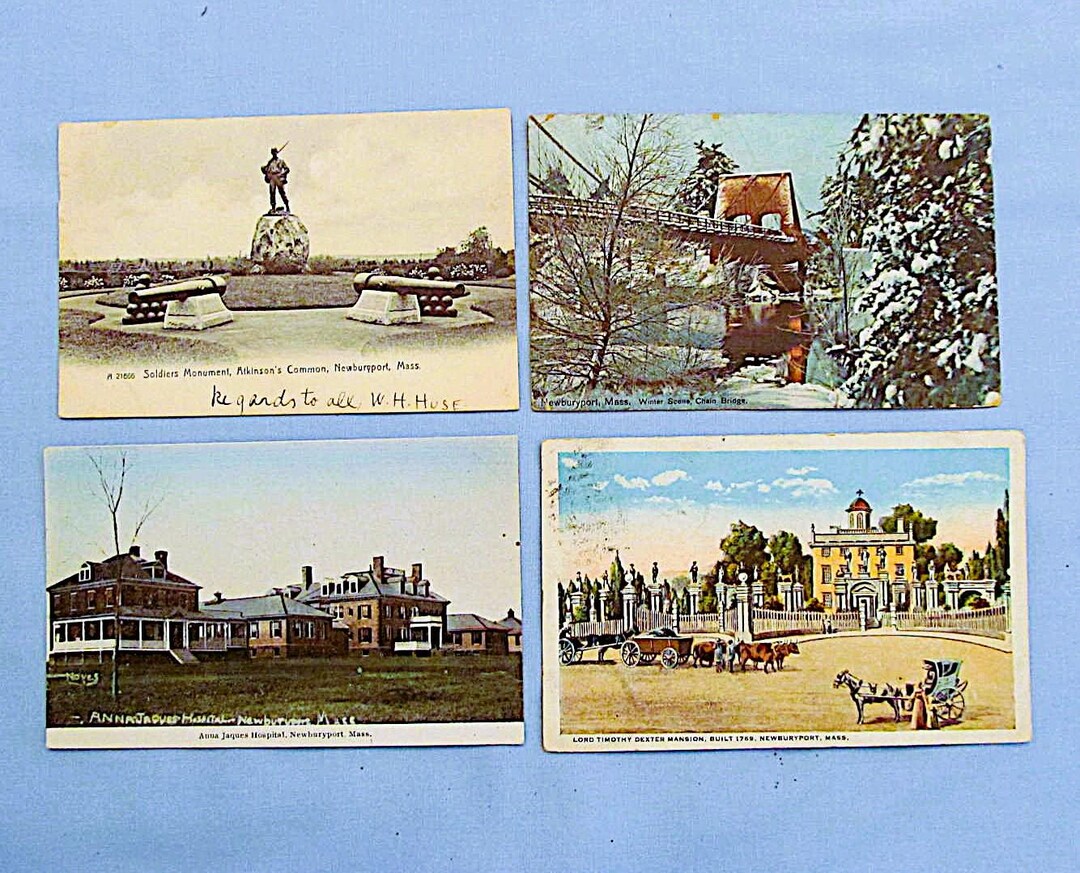Four Vintage Postcards of Newburyport, Massachusetts, 1906-1920s ...