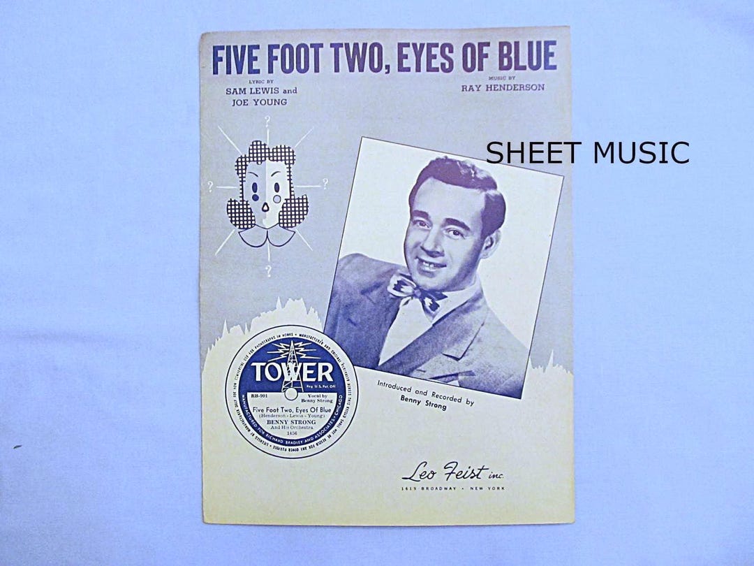 1940s Sheet Music, ‘five Foot Two, Eyes of Blue’, Anybody Seen My Gal ...