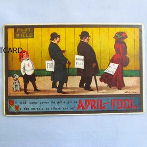 April Fool Postcard, Vintage Comic Postcard, Artist Bernhardt Wall ...