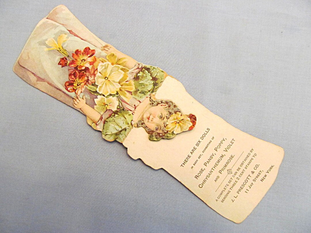 Victorian Paper Doll, Advertising Enameline Stove Polish, Cute Acrostic ...