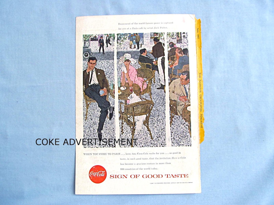 1957 Coca Cola Advertisement on Magazine Page, Coke Sign of Good Taste ...