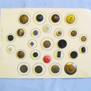 25 Vintage Buttons, Each a Unique Greek Key Designs, Mounted on ...