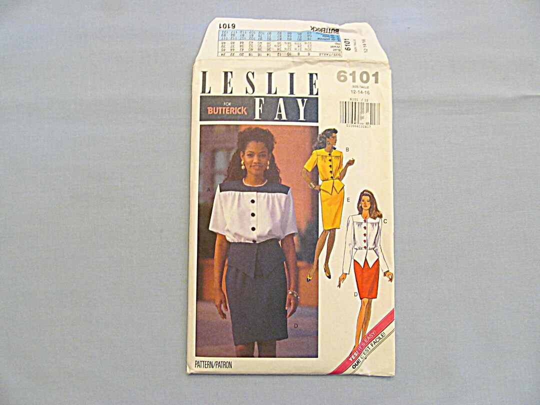 1990s Sewing Pattern, Leslie Fay Design, Misses Top and Two Skirt ...