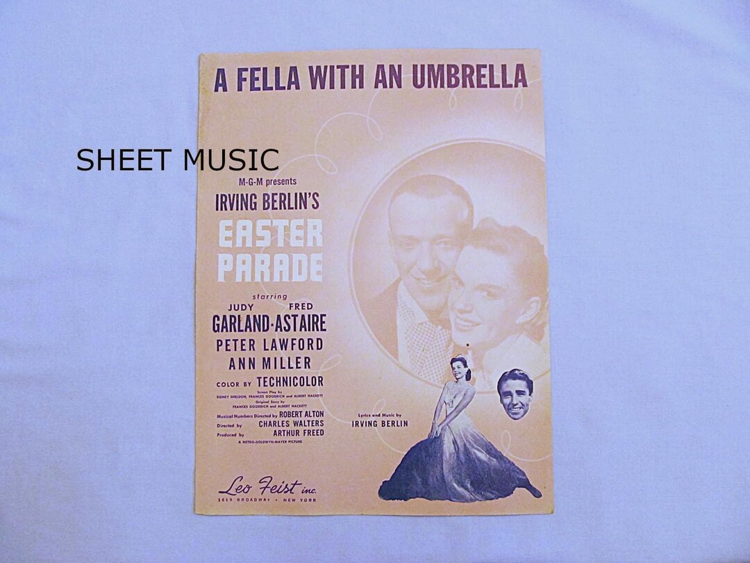 Vintage Sheet Music, ‘fella With an Umbrella’, 1947 Movie ‘easter ...