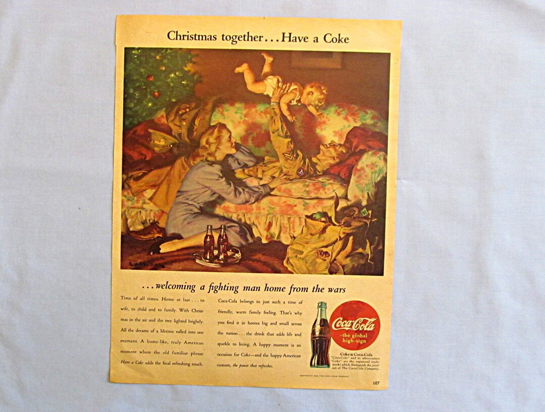1945 Coca-cola Ad Coke Magazine Page Global High Sign - Etsy